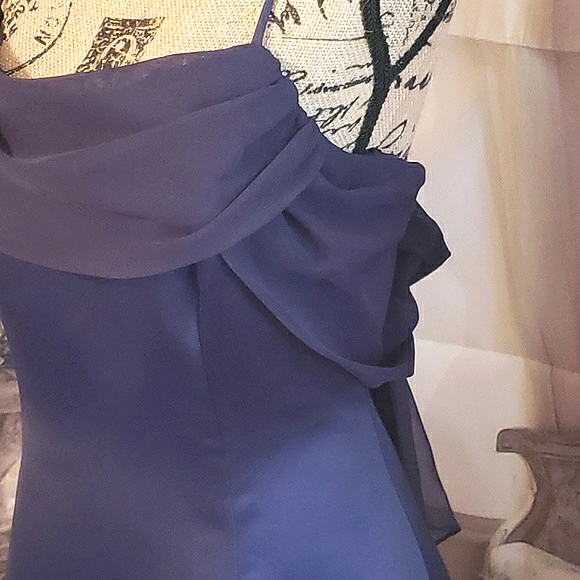 Night Scene | Dresses | Night Scene Navy Satin Formal Gown 516 Nwt ...